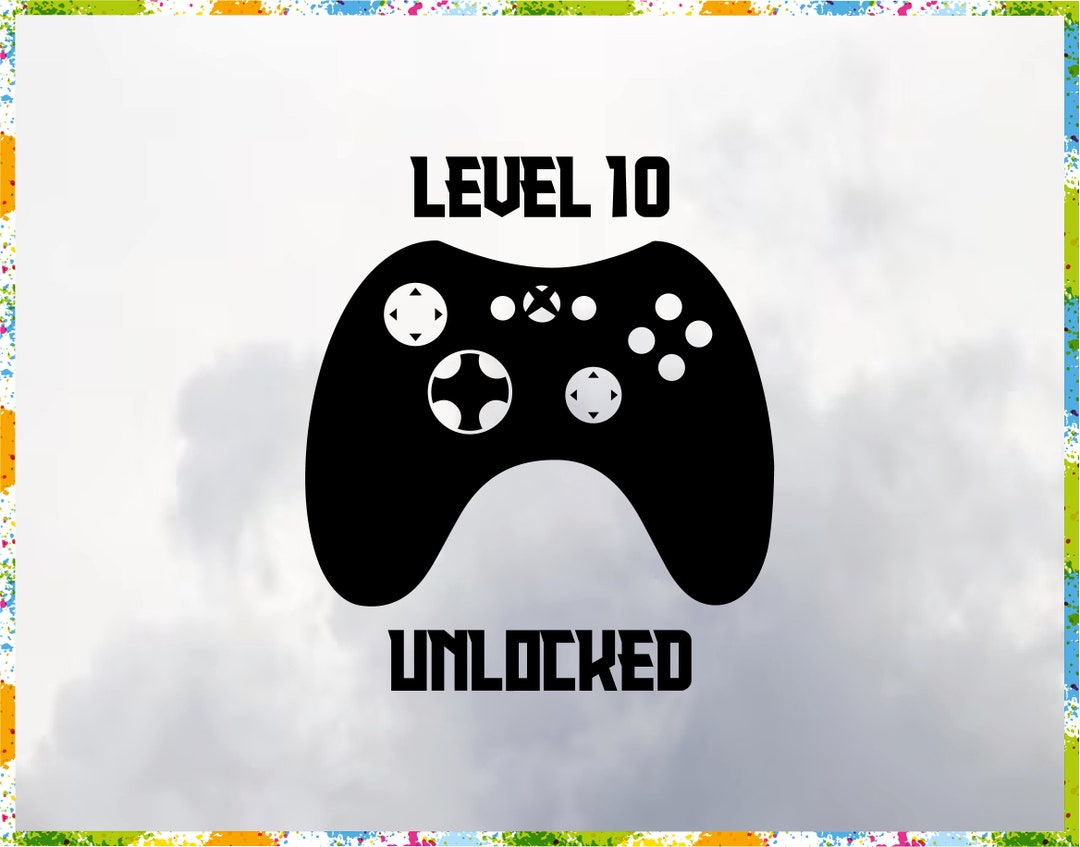 Level 10 Unlocked Svg, Level 10 Svg, Gaming Design, Playstation Svg ...