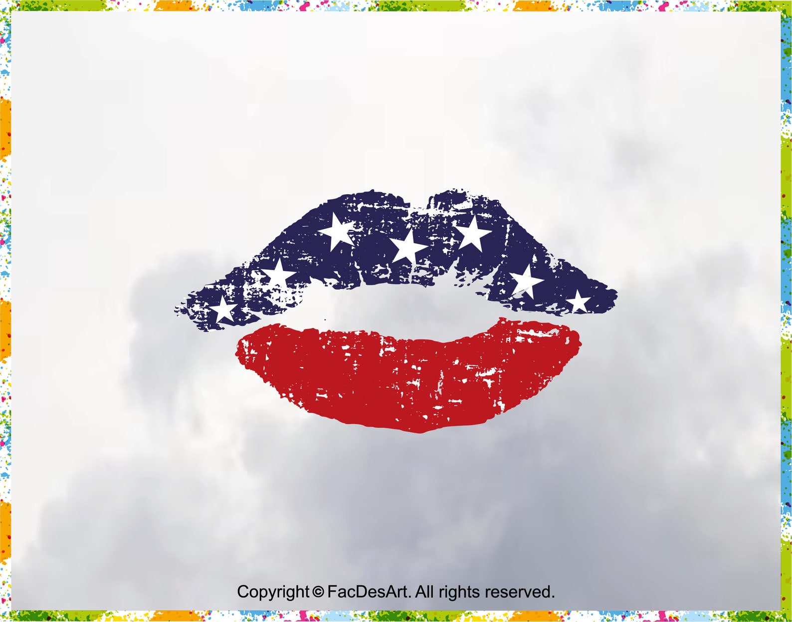 American Flag Lips SVG: Patriotic 4th of July Design (digital Files) - Etsy