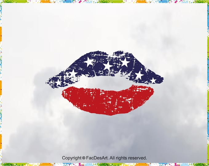 American Flag Lips Svg, Flag Lips Svg, Lips Svg, Girl Lips Svg, 4th of ...
