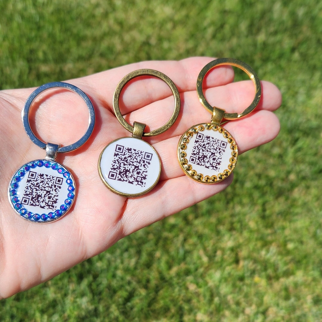 Custom QR Code Keyring Personalize Scan Website Social Media Logo ...