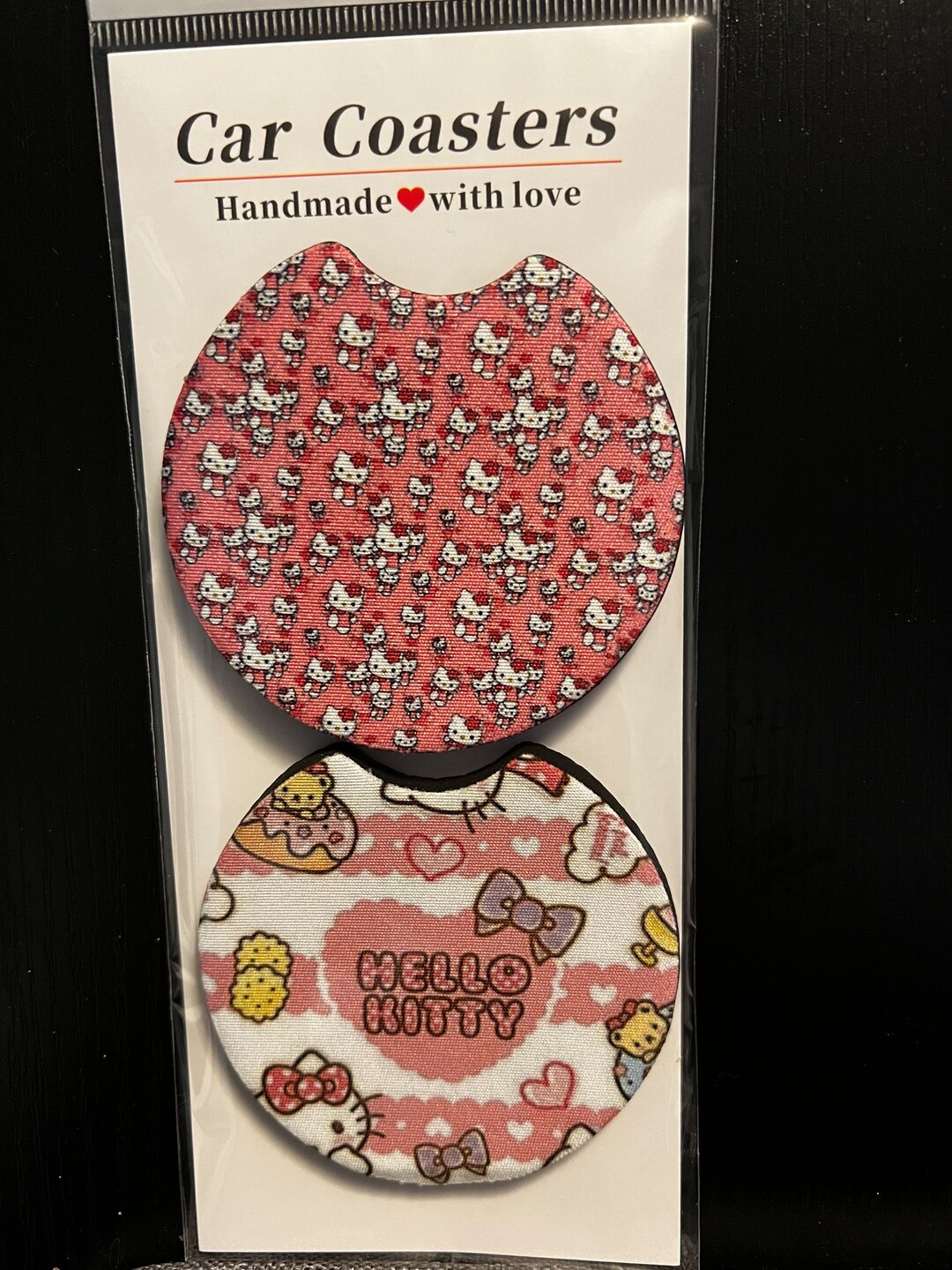 Hello Kitty Themed Car Coasters-set of 2 - Etsy