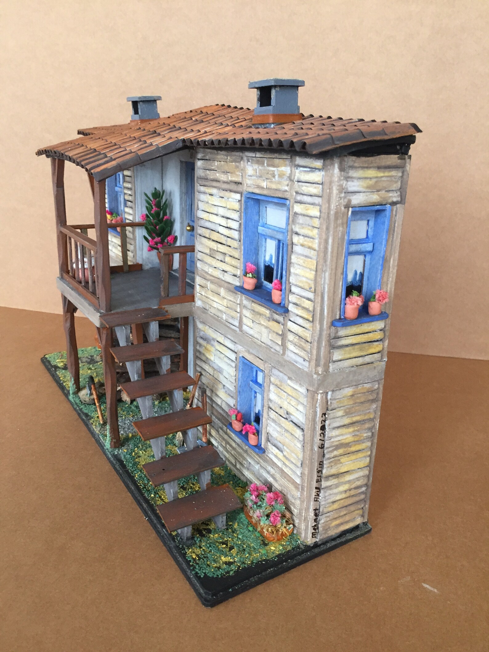 Collectable Handmade Miniature Doublex Preaged Walls Turkish House Gift ...