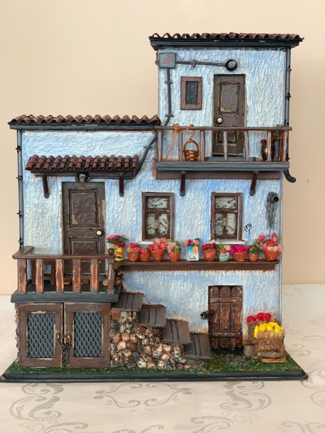 Collectable Handmade Miniature Triplex Turkish House Gift by Mehmet ...
