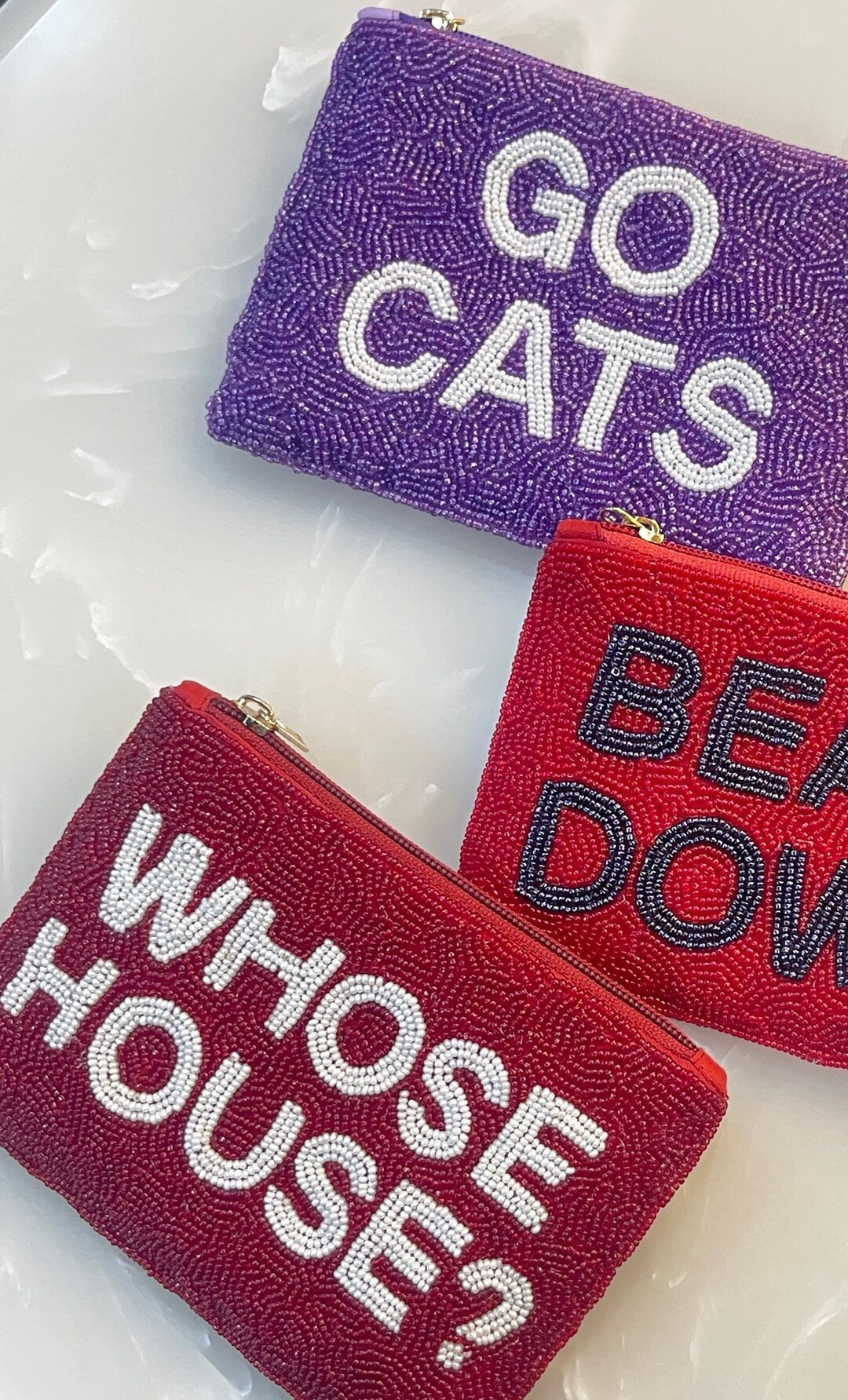 Beaded Coin Purse, Custom Beaded Purse, Beaded Coin Purse, College ...