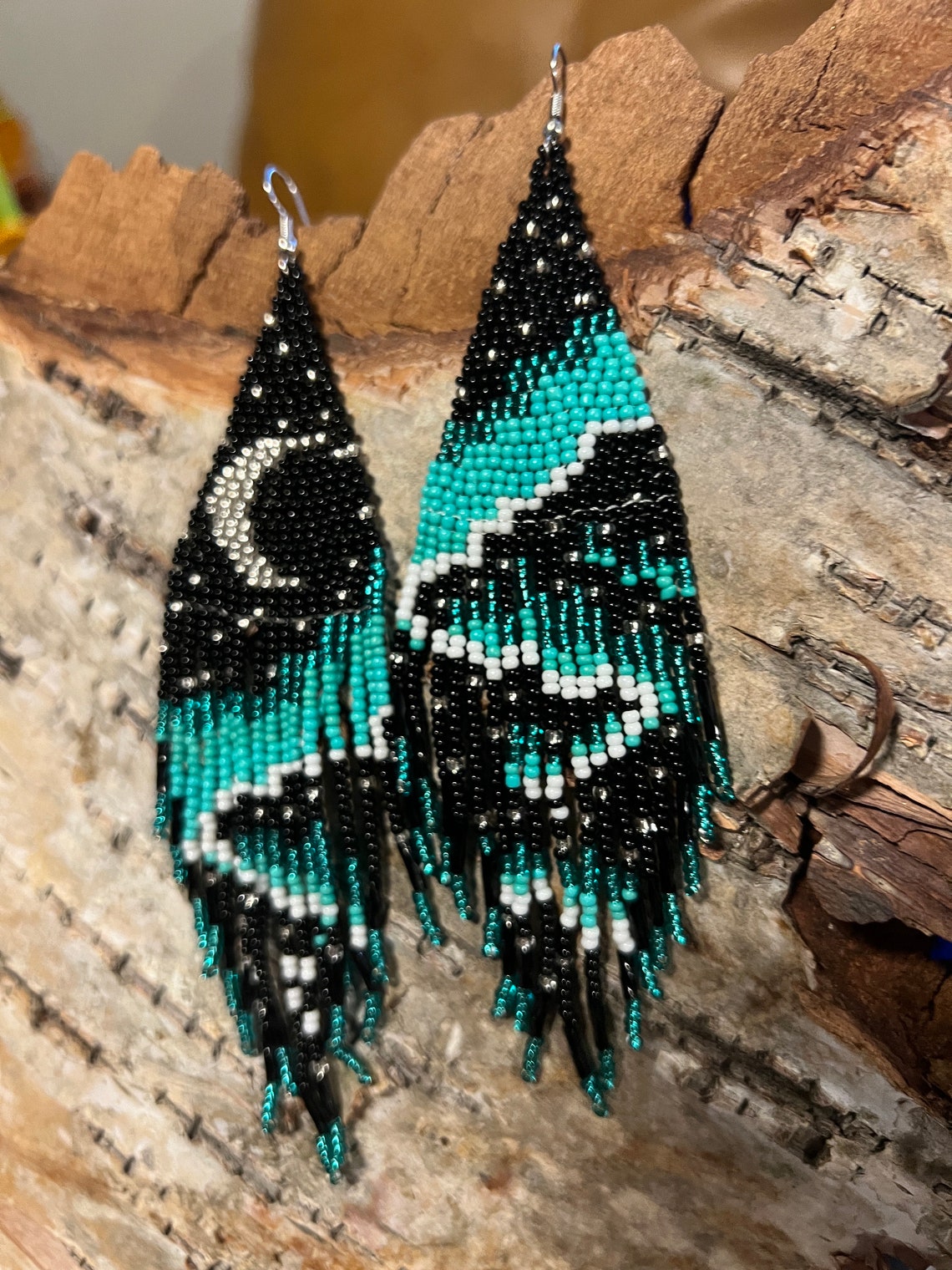 Northern Lights Aurora Alaska Night Teal Beaded Tassel - Etsy