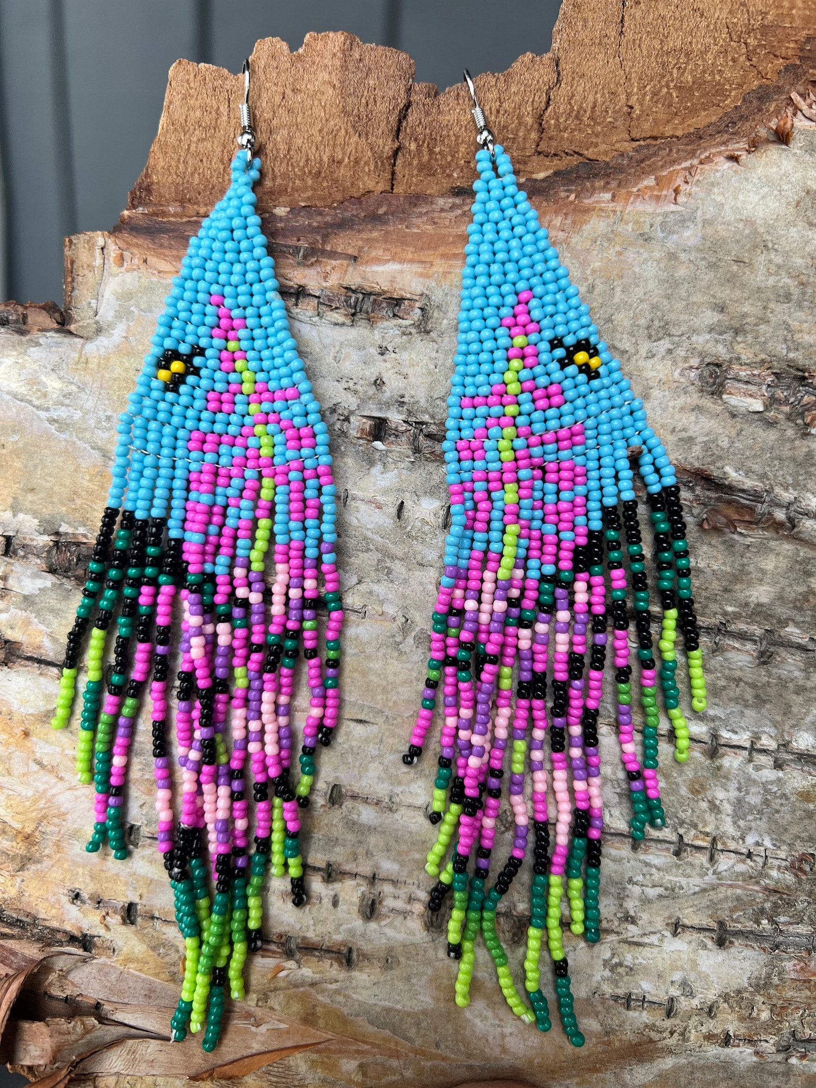 Fireweed Flowers With Bumblebee Alaska Beaded Dangle Earrings - Etsy