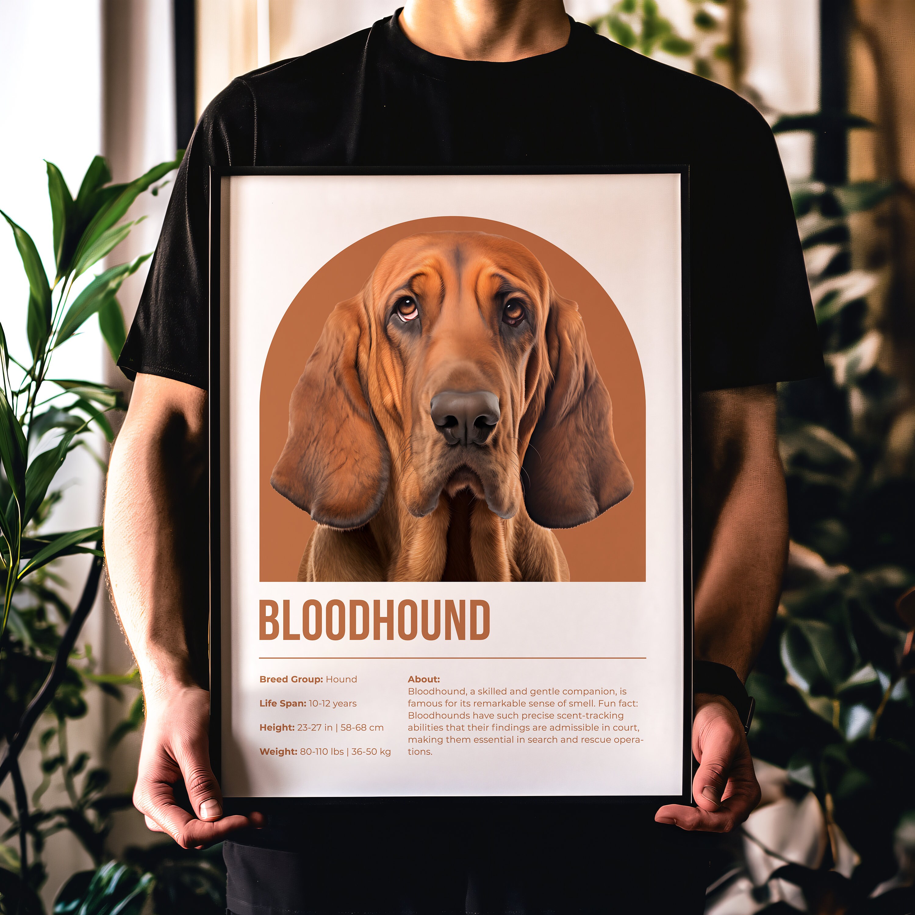 Bloodhound Informative Dog's Poster, Wall Art, Gift for Pet Lovers, Dog ...