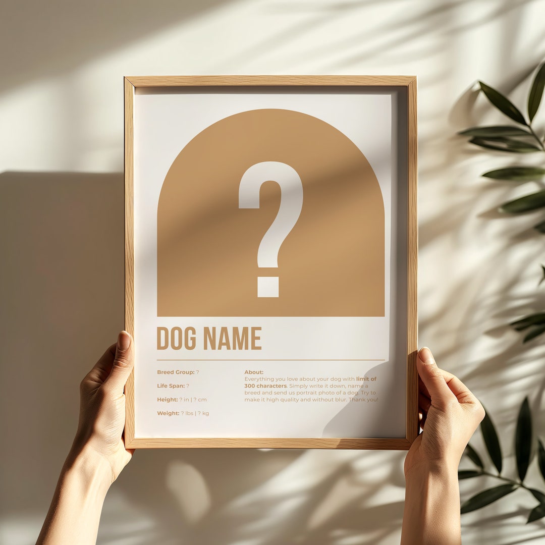 Custom Informative Dog's Poster, Wall Art, Gift for Pet Lovers, Custom ...