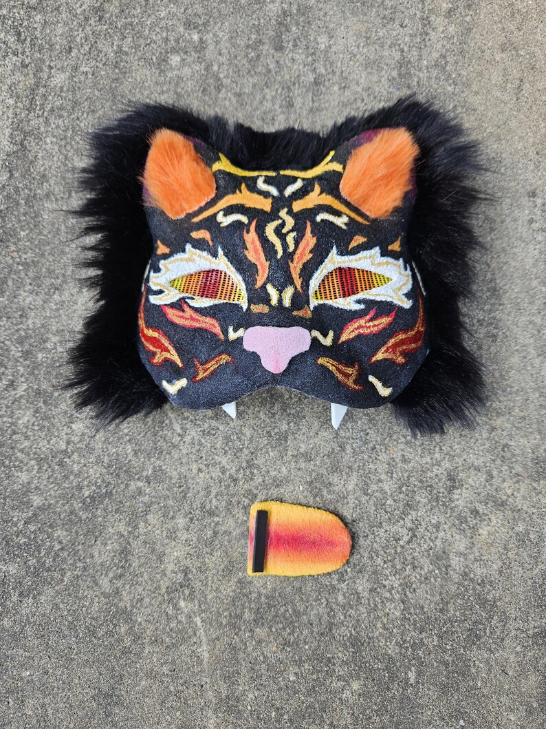 Fire Elemental Quadrobics/therian Cat Mask - Etsy