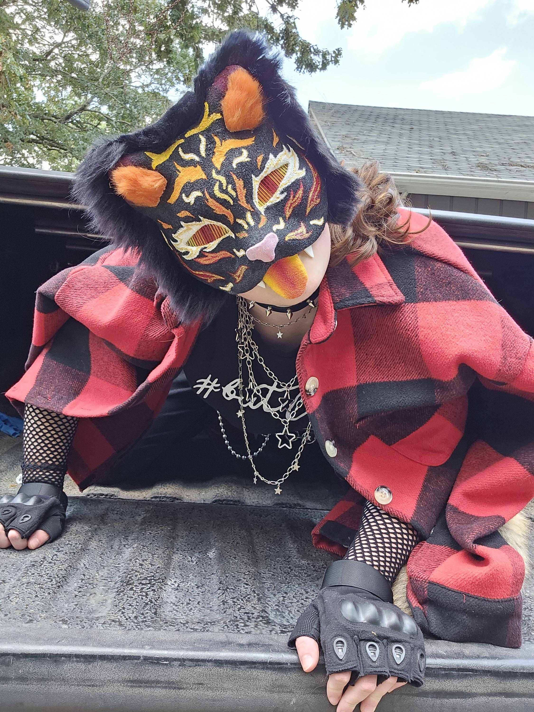 Fire Elemental Quadrobics/therian Cat Mask - Etsy