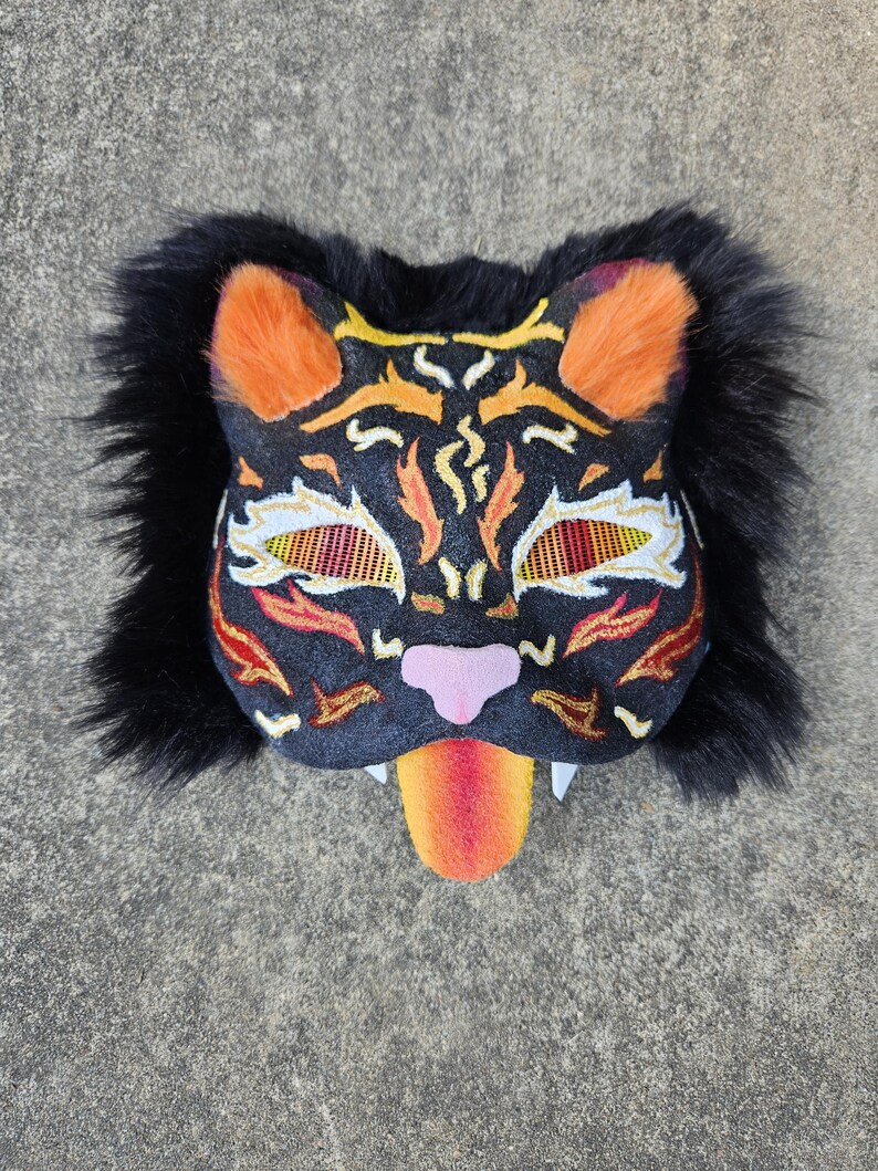 Fire Elemental Quadrobics/therian Cat Mask - Etsy