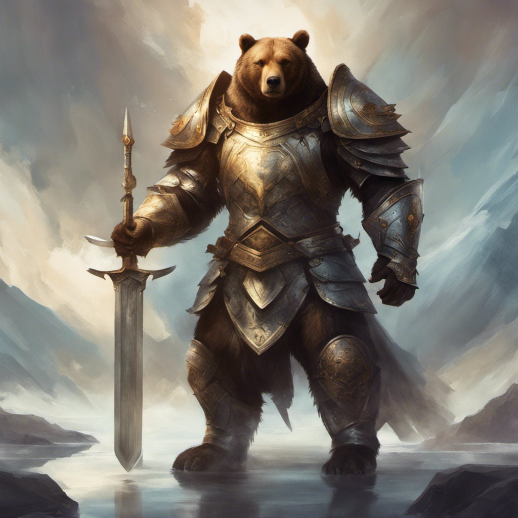 Warrior Animals Armoured Bear Cross Stitch Pattern Chart Only PDF Digital Download 99 Colours ...