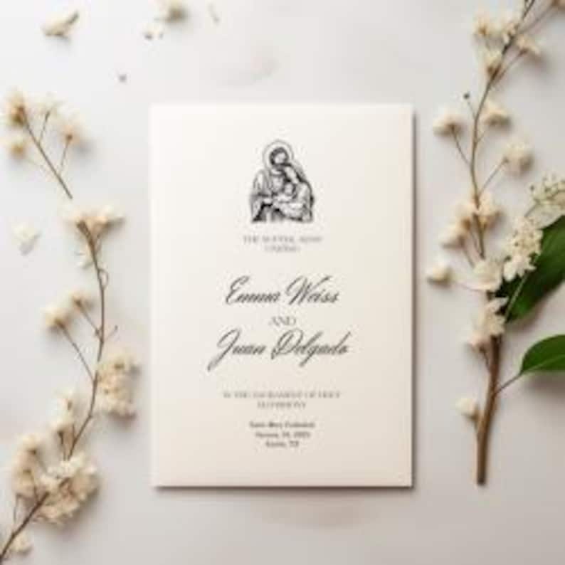Simple Catholic Wedding Program - Etsy