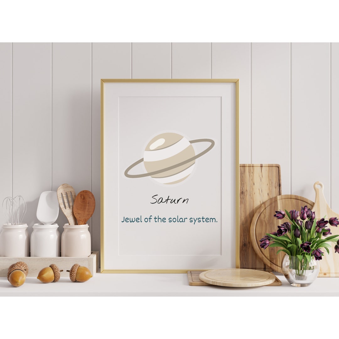 Solar System Print Saturn Planet Poster Artwork Digital Printing ...