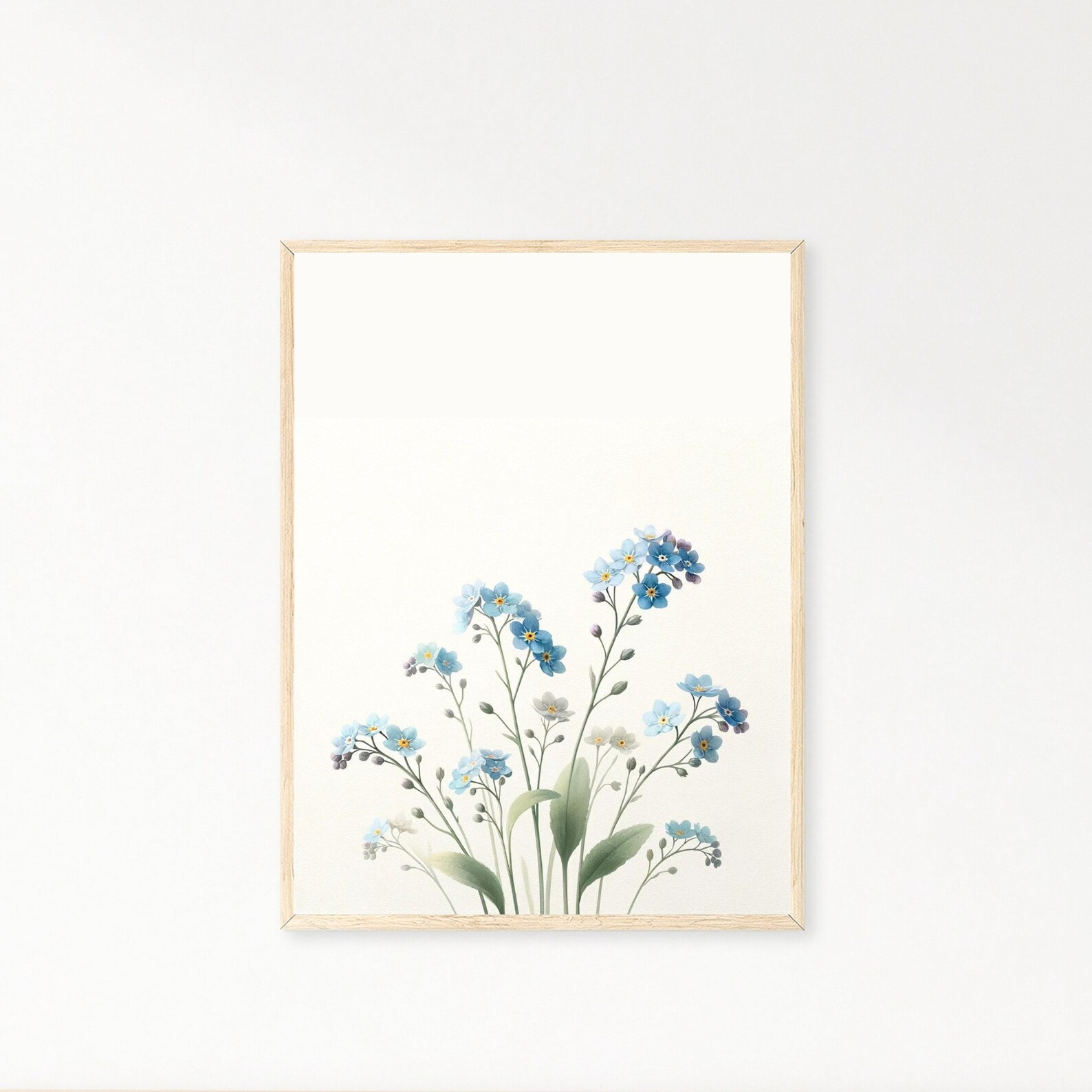 Forget Me Not Print Flower Print Blue Floral Botanical Wall Art Flower ...