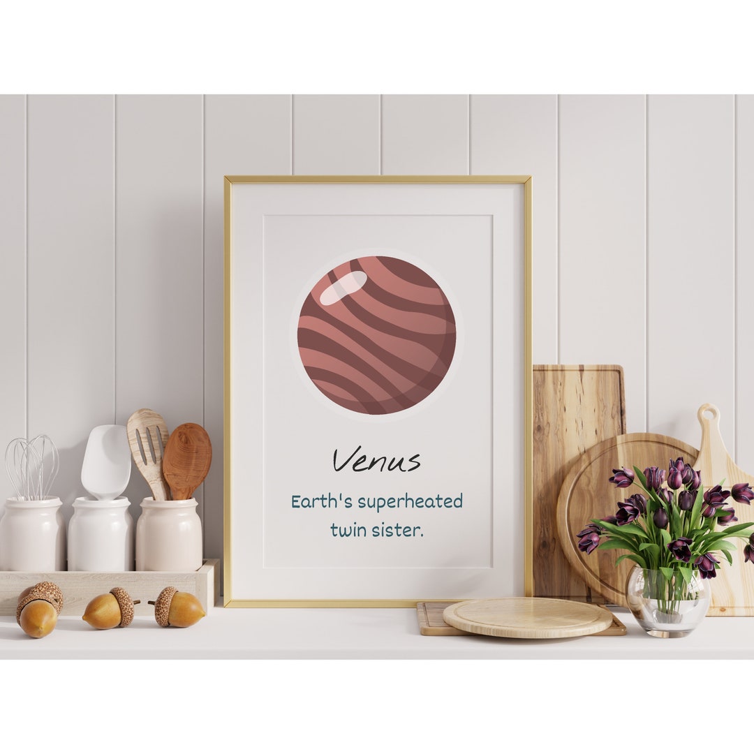 Solar System Print Venus Planet Poster Artwork Digital Cute Printing ...
