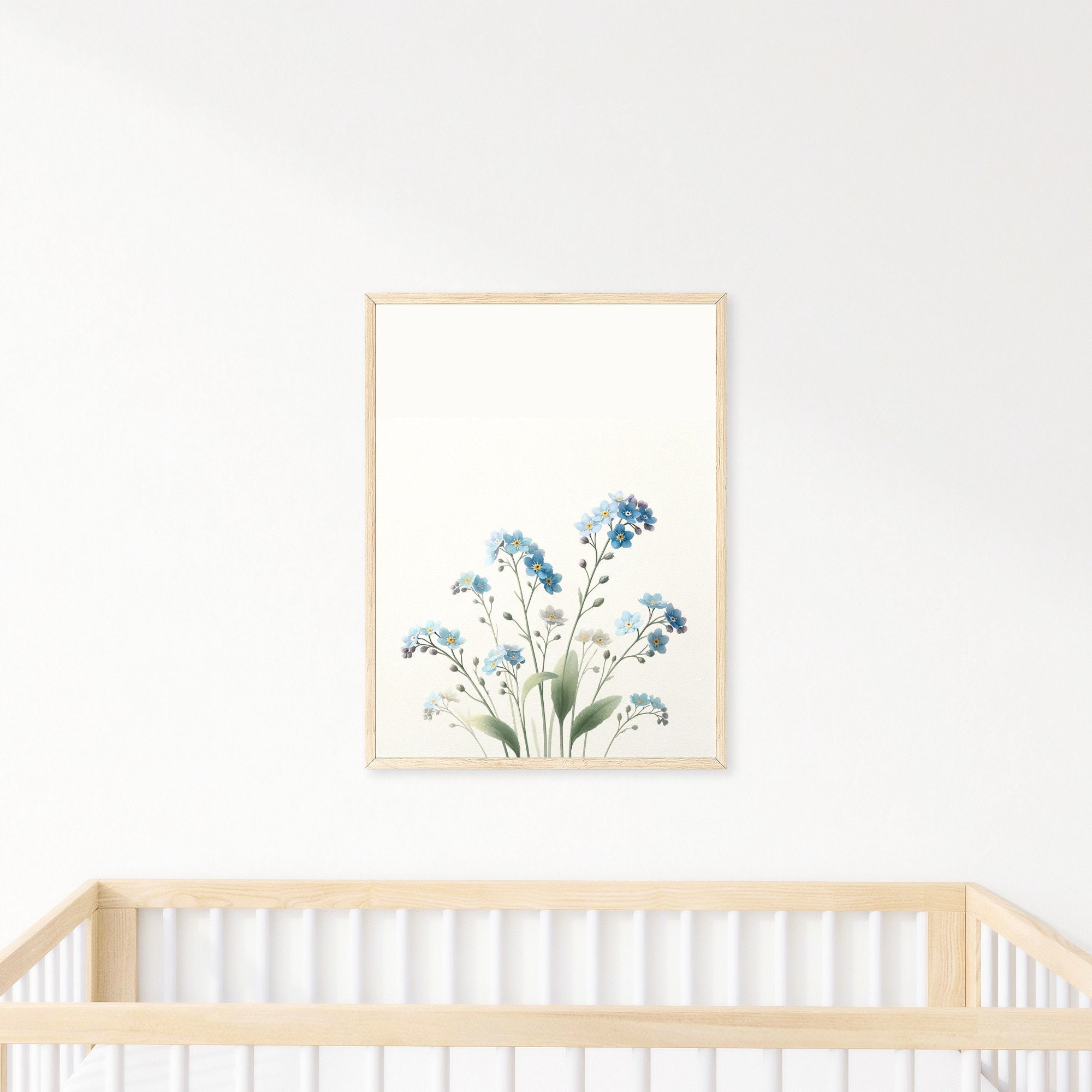 Forget Me Not Print Flower Print Blue Floral Botanical Wall Art Flower ...