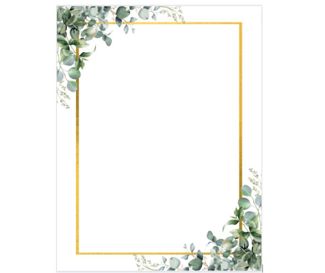Gold and Eucalyptus Letterhead - Etsy