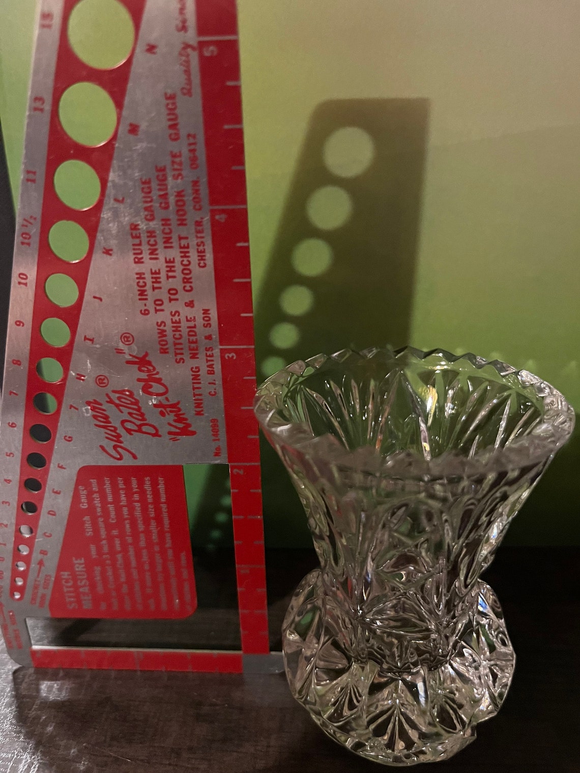 Vintage Cut Glass Toothpick Holder - Etsy