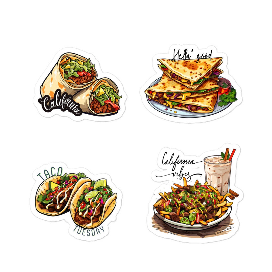 California Food Fiesta Sticker Sheet - Etsy