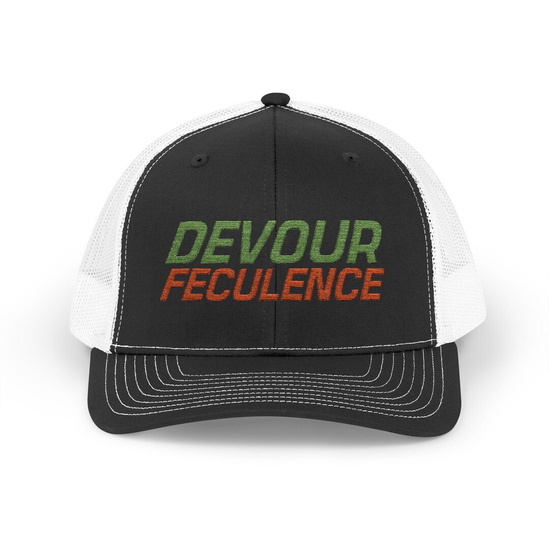 Devour Feculence Trucker Hat - Snapback Hat - Embroidery Letters ...