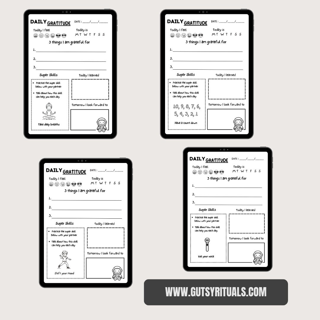 Printable 30 Days of Daily Gratitude for Kids - Etsy