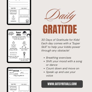 Printable 30 Days of Daily Gratitude for Kids - Etsy