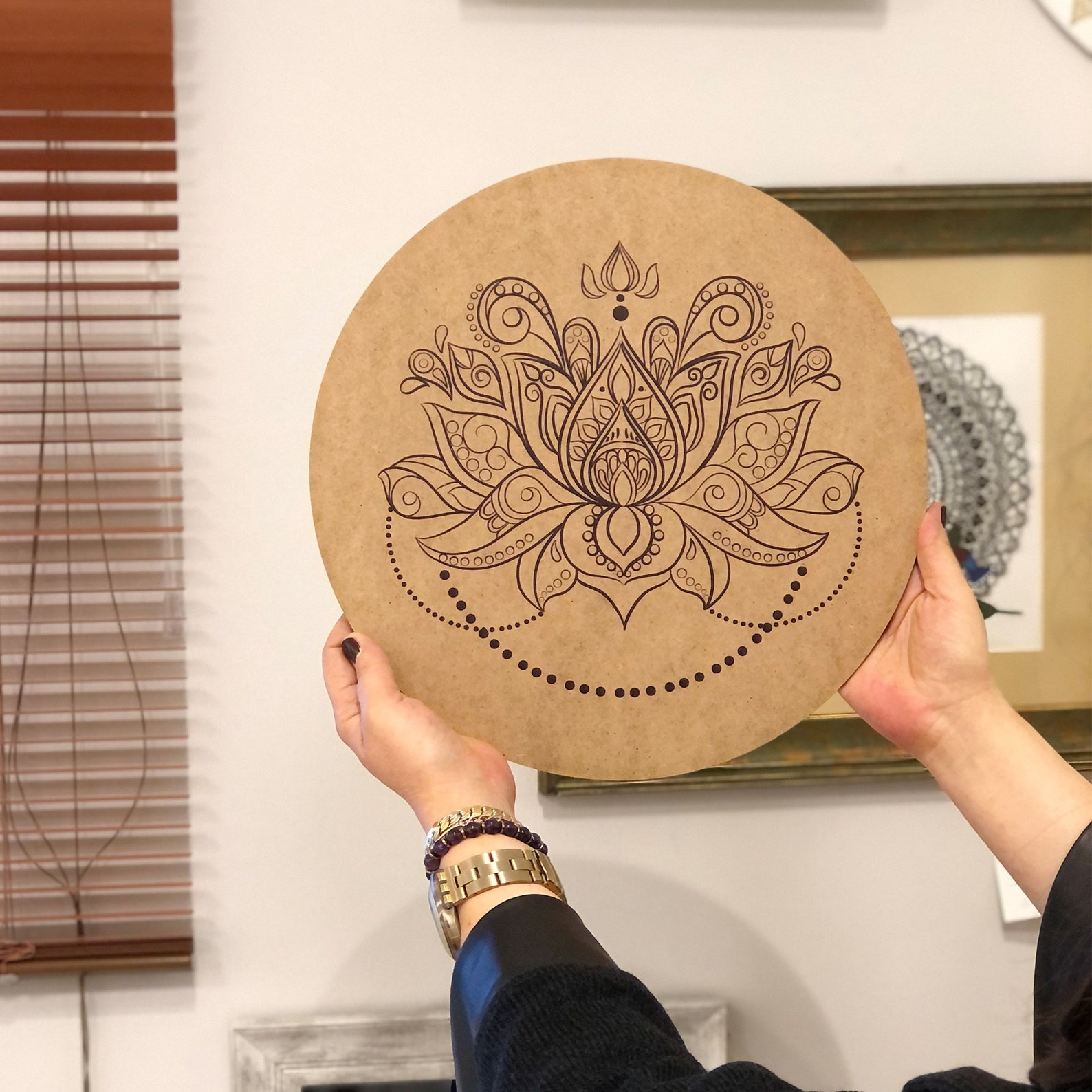 Paintable Mandala Wall Hanging, DIY Kit for Adults, Mandala Handmade ...