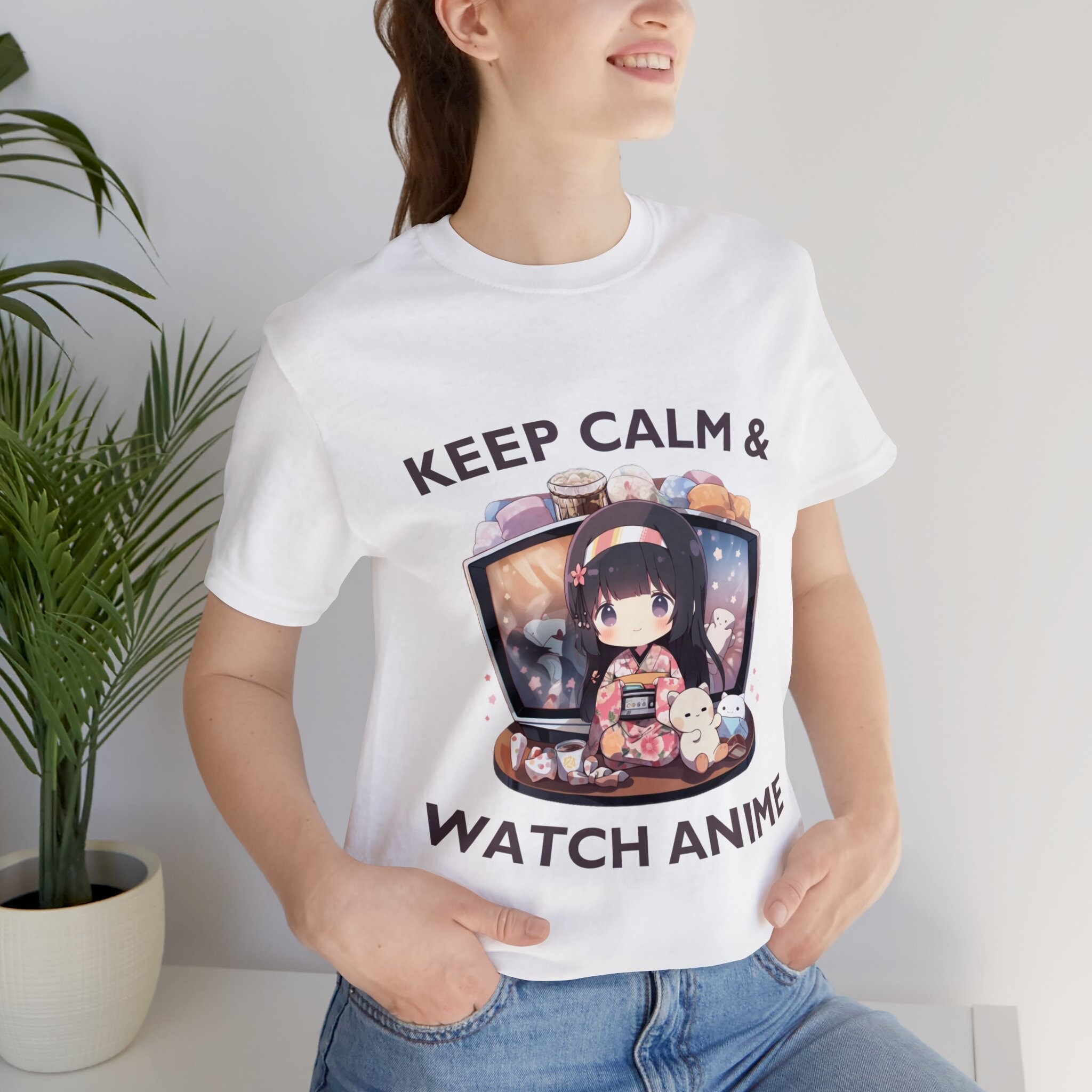 Chibi Girl Keep Calm and Watch Anime Tshirt - Etsy