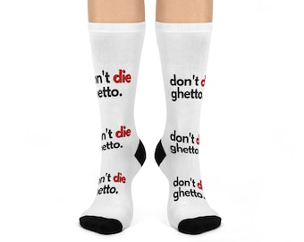 Print on Demand Crime Scene Tape Cushioned Crew Socks Crime Scene ...