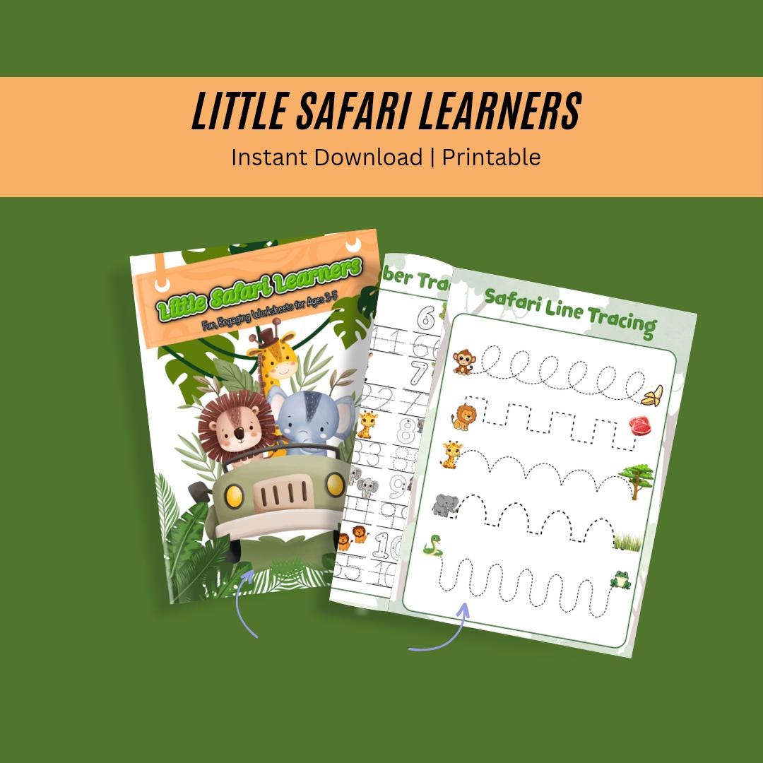 Safari Activity Worksheets | Preschool Learning, Ages 3-5 (printable ...