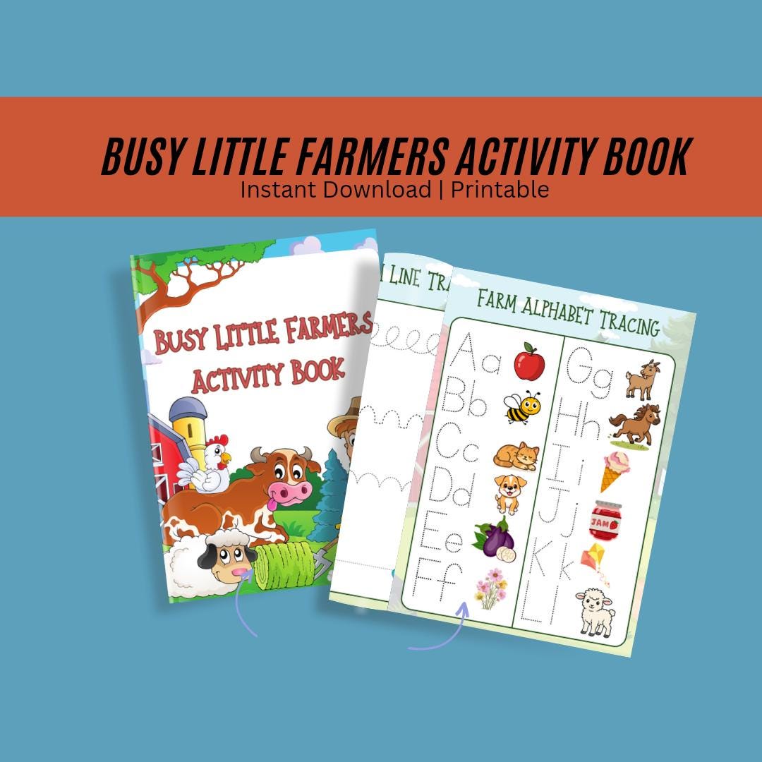 Farm Animals Activity Book | Preschool Learning Worksheets (PDF) - Etsy