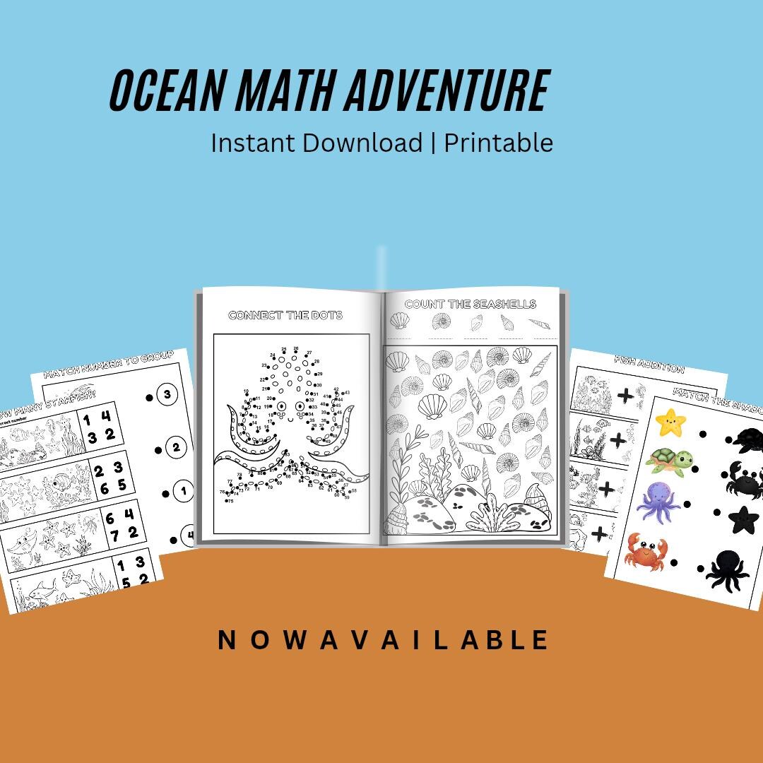 Ocean Math Adventures Workbook | Ocean Counting & Number Activity Book ...