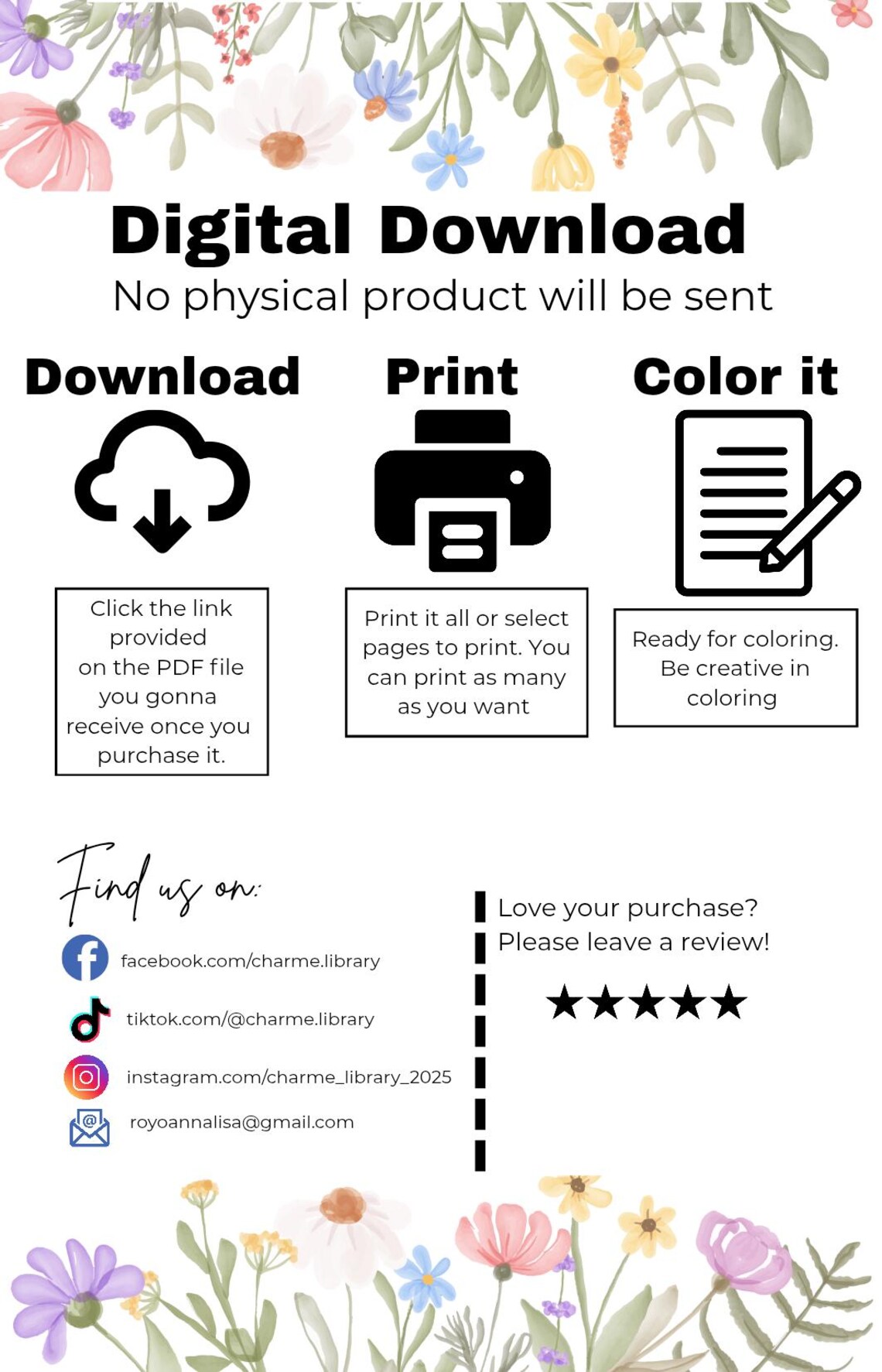 3D Flowers Coloring Book, Printable Flower Coloring Pages for Adults ...