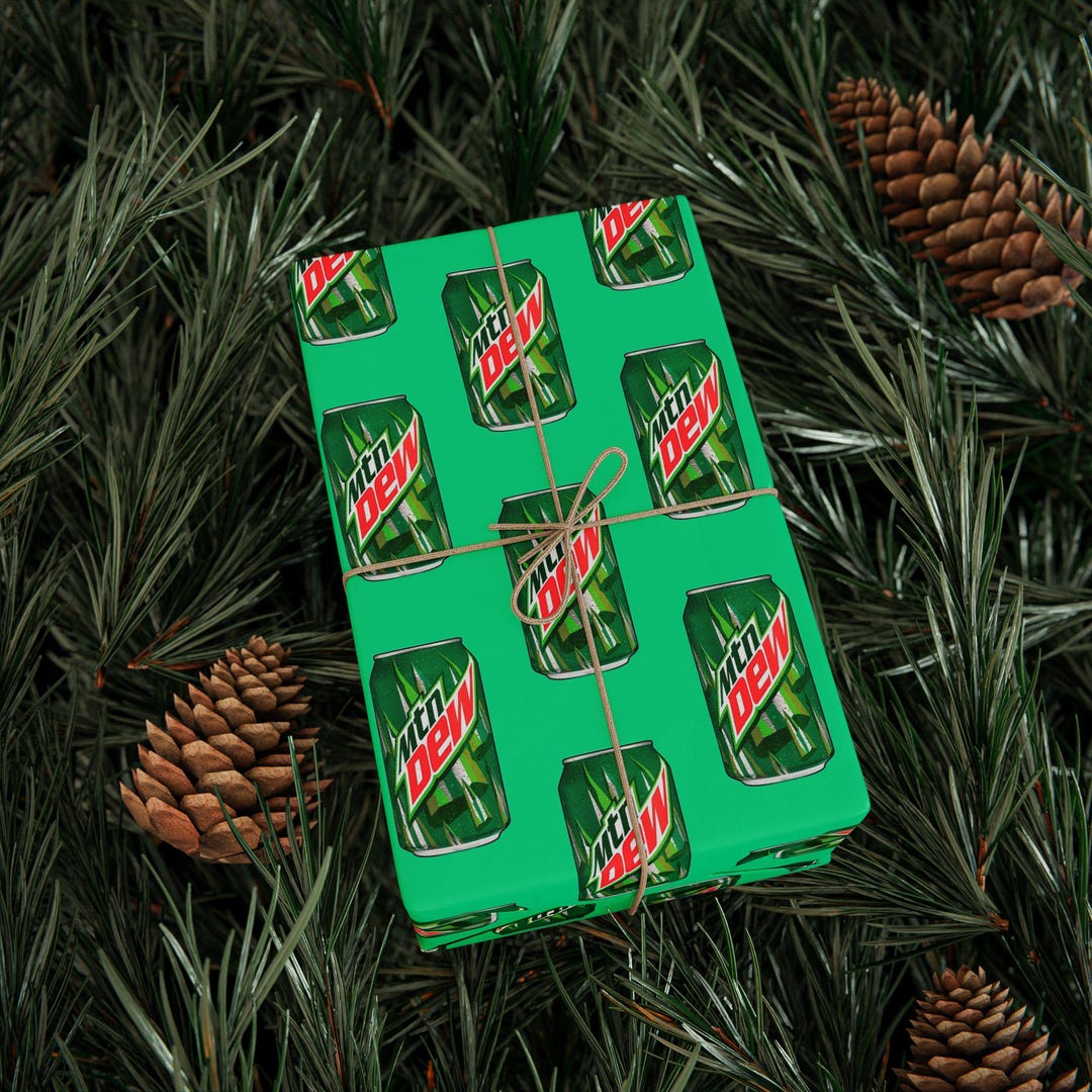 Mountain Dew Gift Wrap Paper, Mountain Dew Lover, Wrapping Sheets ...