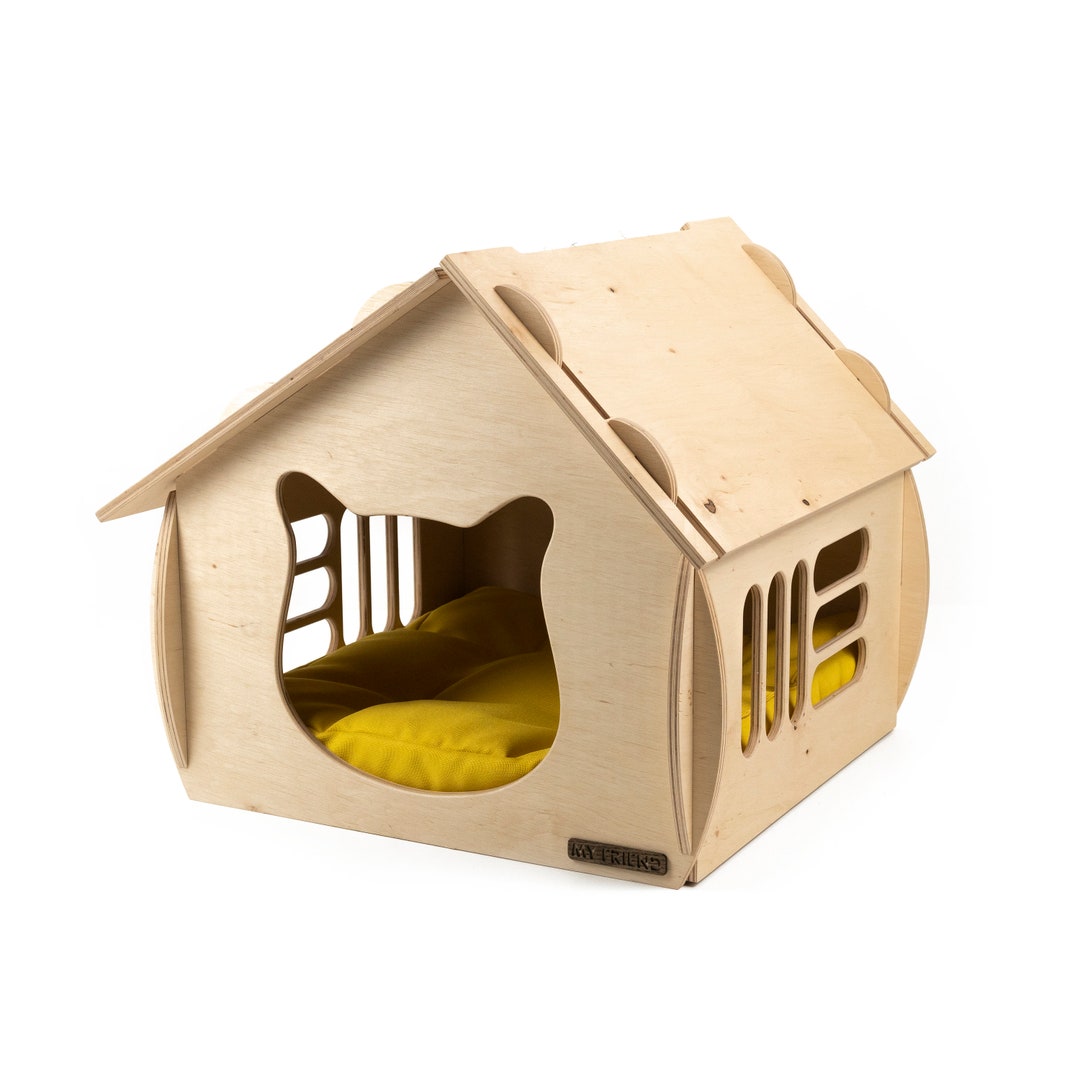 Modern Cat Furniture, Unique Cat Bed, Cat House Indoor, Wooden Cat ...