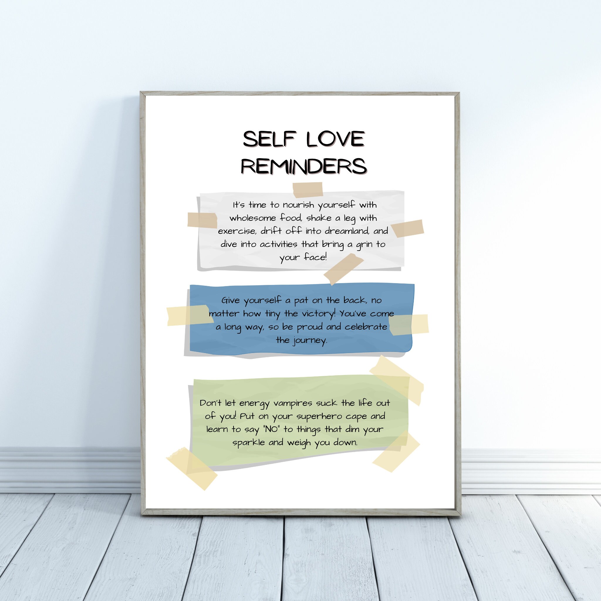 Self Love Reminders Positive Affirmations Art Print Mental Health ...