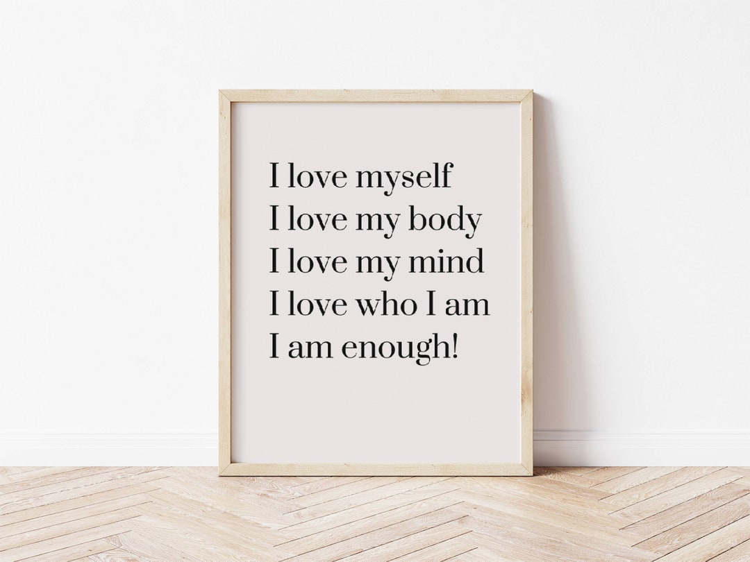 I Love Printable Affirmation Wall Art Magnifying Self-love and ...