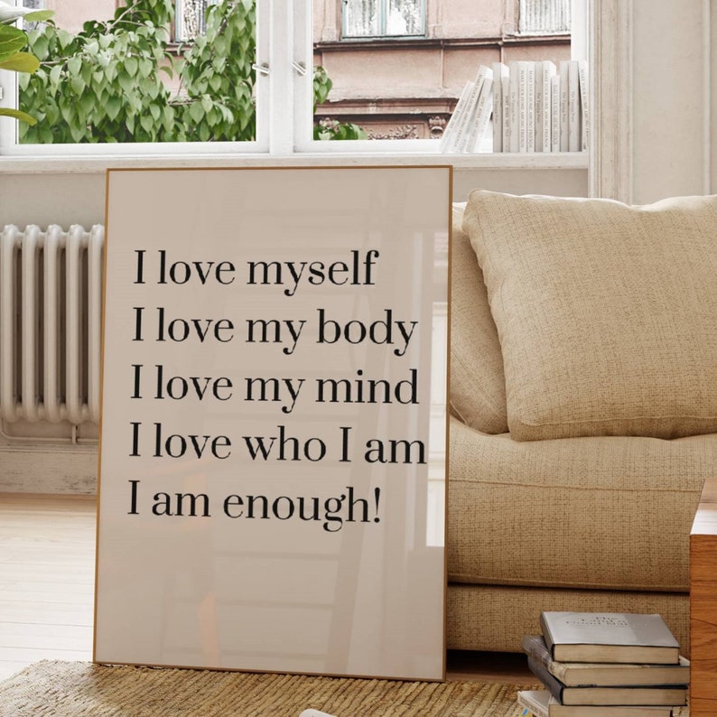 I Love Printable Affirmation Wall Art Magnifying Self-love and ...