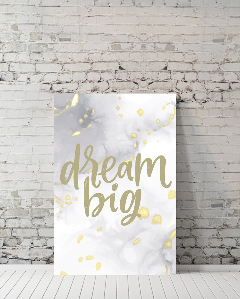 Dream Big Printable Poster Motivational Wall Home Decor for Office Art ...