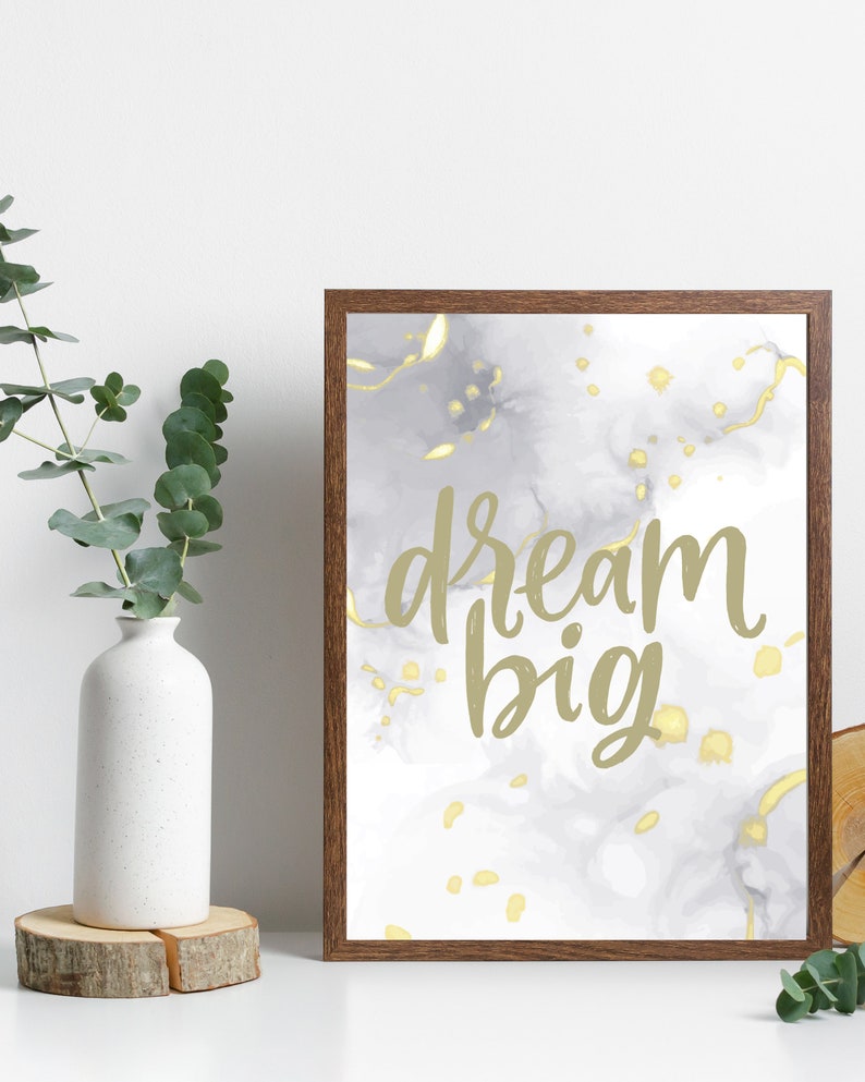 Dream Big Printable Poster Motivational Wall Home Decor for Office Art ...