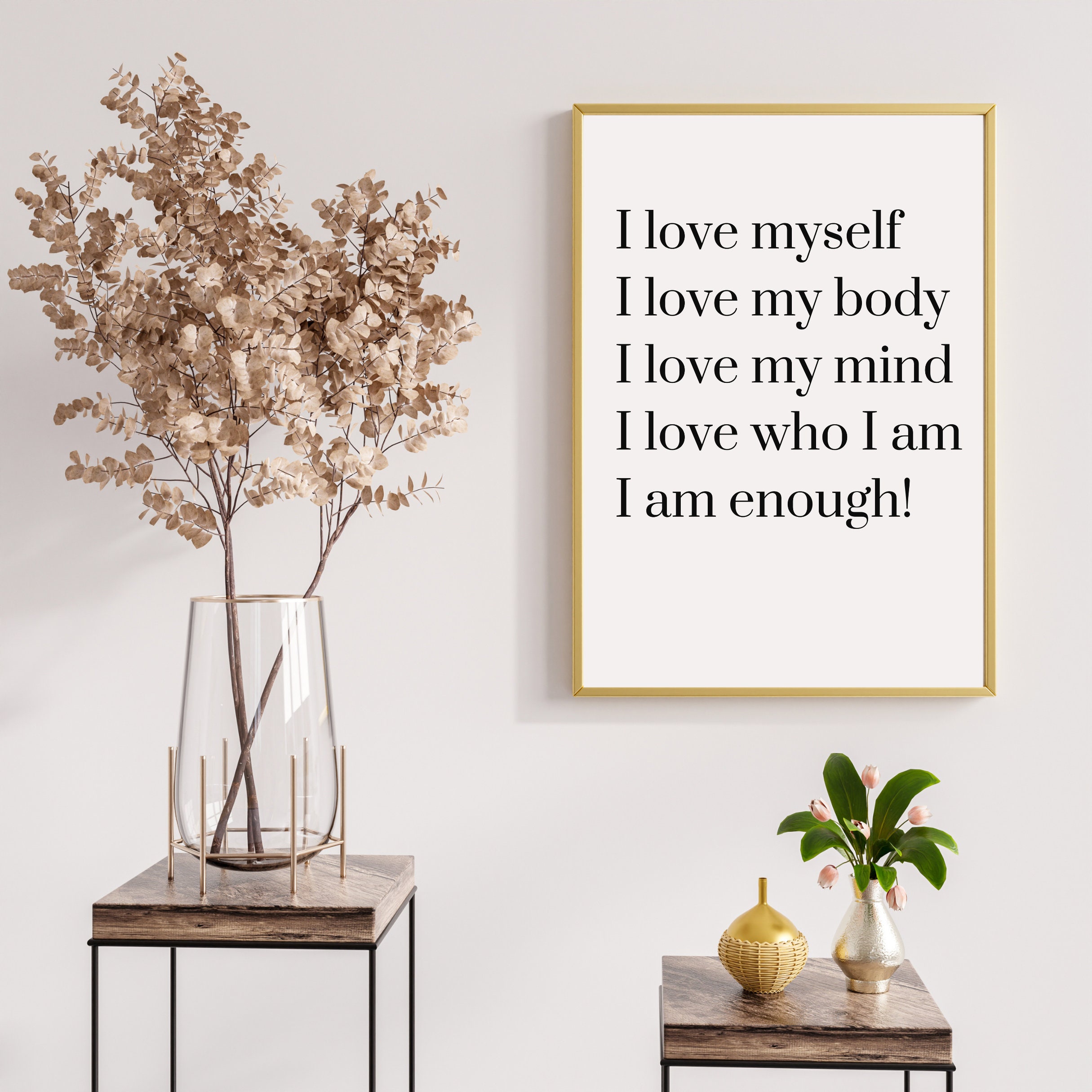 I Love Printable Affirmation Wall Art Magnifying Self-love and ...