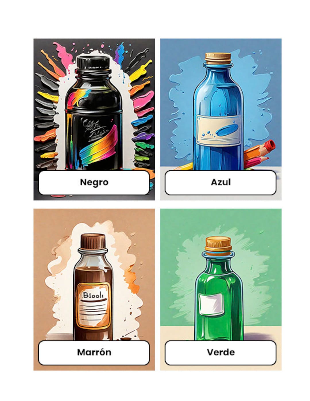 Spanish Colors Printable Flashcards - Etsy