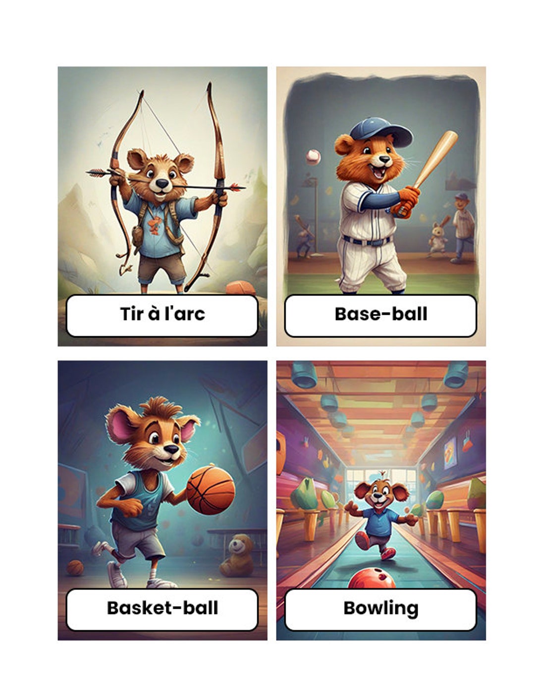 French Sports Printable Flashcards - Etsy