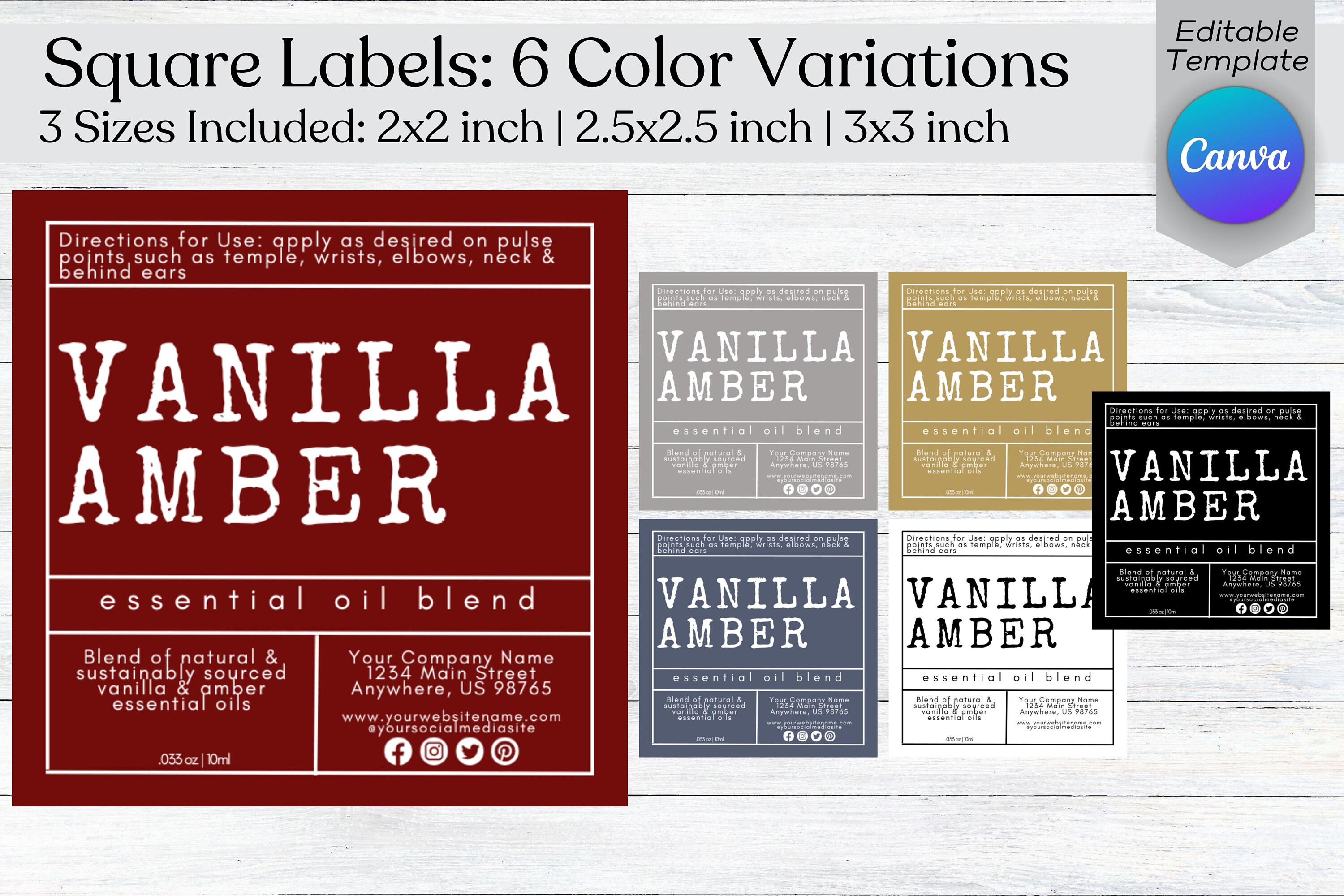 Edit & Customize Square Label Template Jar Label 2 - Etsy