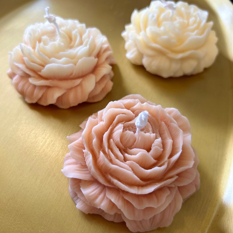 Peony Flower Candles - Etsy