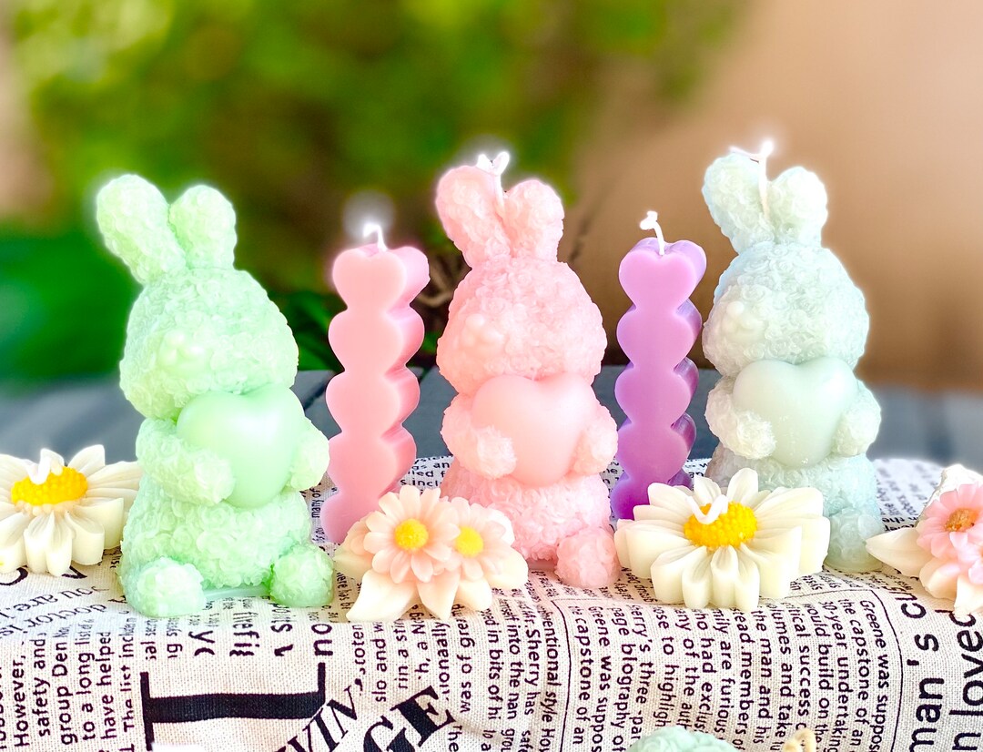 Rose Rabbit Candles 4.25 Inch Home Decor Scented Pillar Candle Wedding ...
