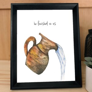 He Lavished on Us, Old Water Pitcher, Scripture Wall Art, Watercolor ...