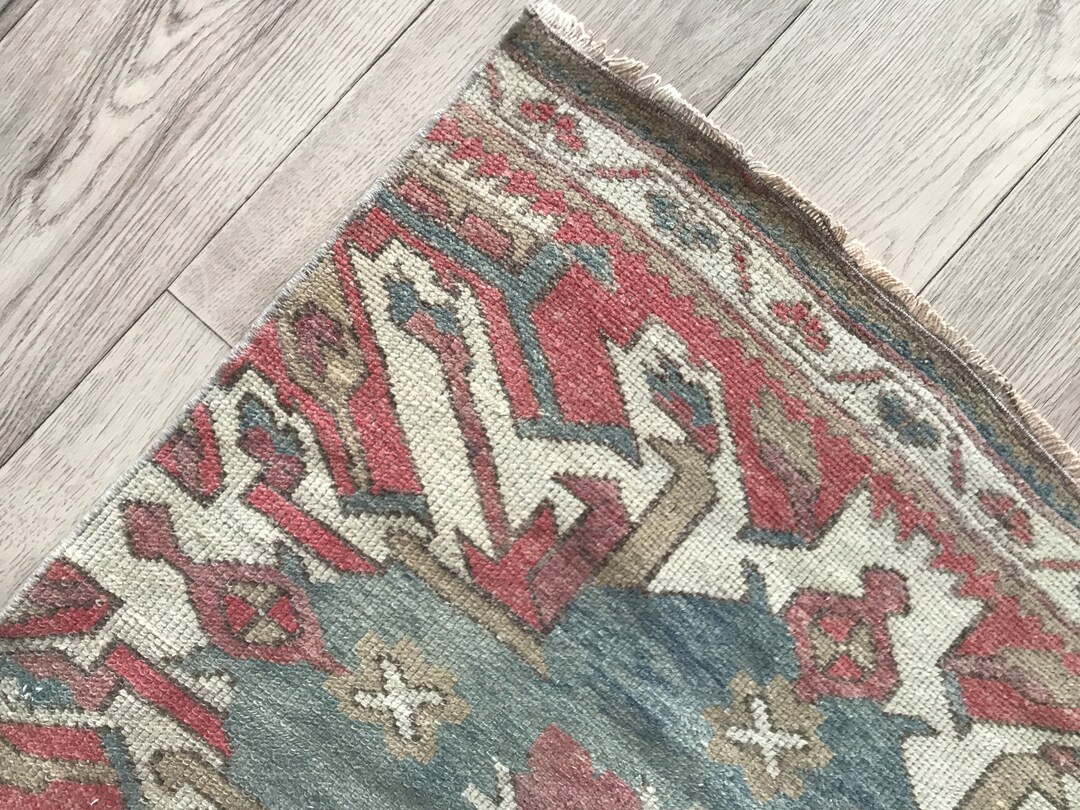 3x7 Beige Red Blue Brown Vintage Runner Rug, 3x7 Blue Turkish Runner ...