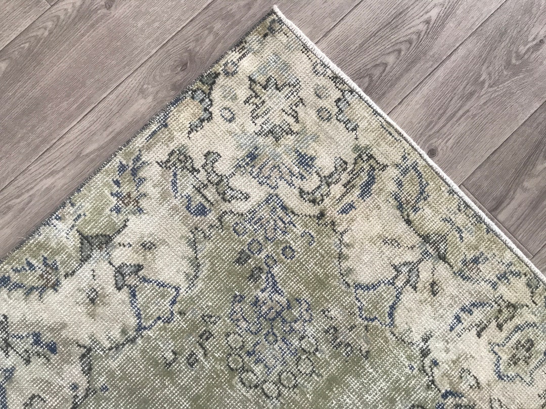 6x10 Beige Green Blue Vintage Large Rug, 6x10 Blue Beige Turkish Rug ...